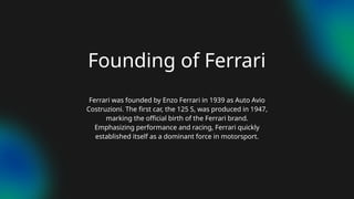 Ferrari ppt histoy of ferrari traits of cars | PPTX
