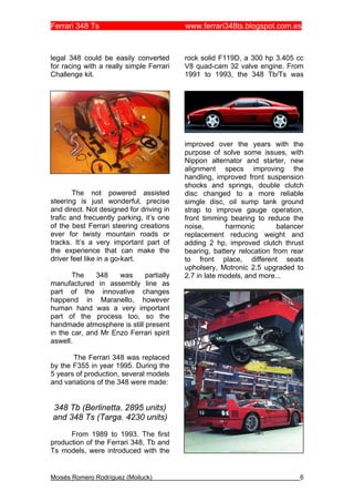 Ferrari 348 Ts English | PDF
