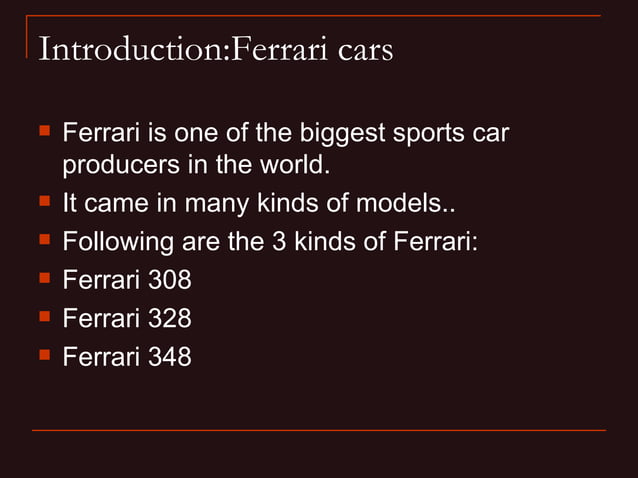 Ferrari cars | PPT