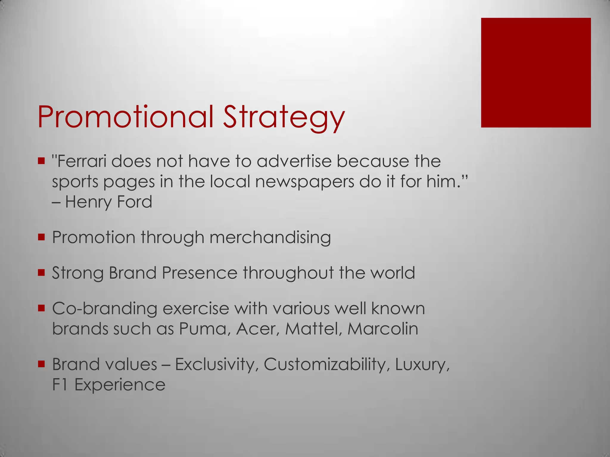 Ferrari promotion | PPTX