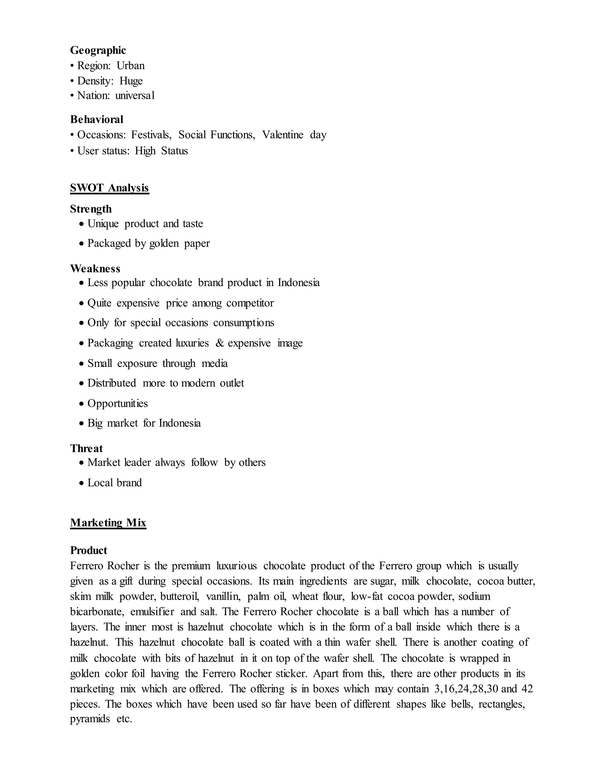 Marketing strategy and propaganda of Ferrero | DOCX