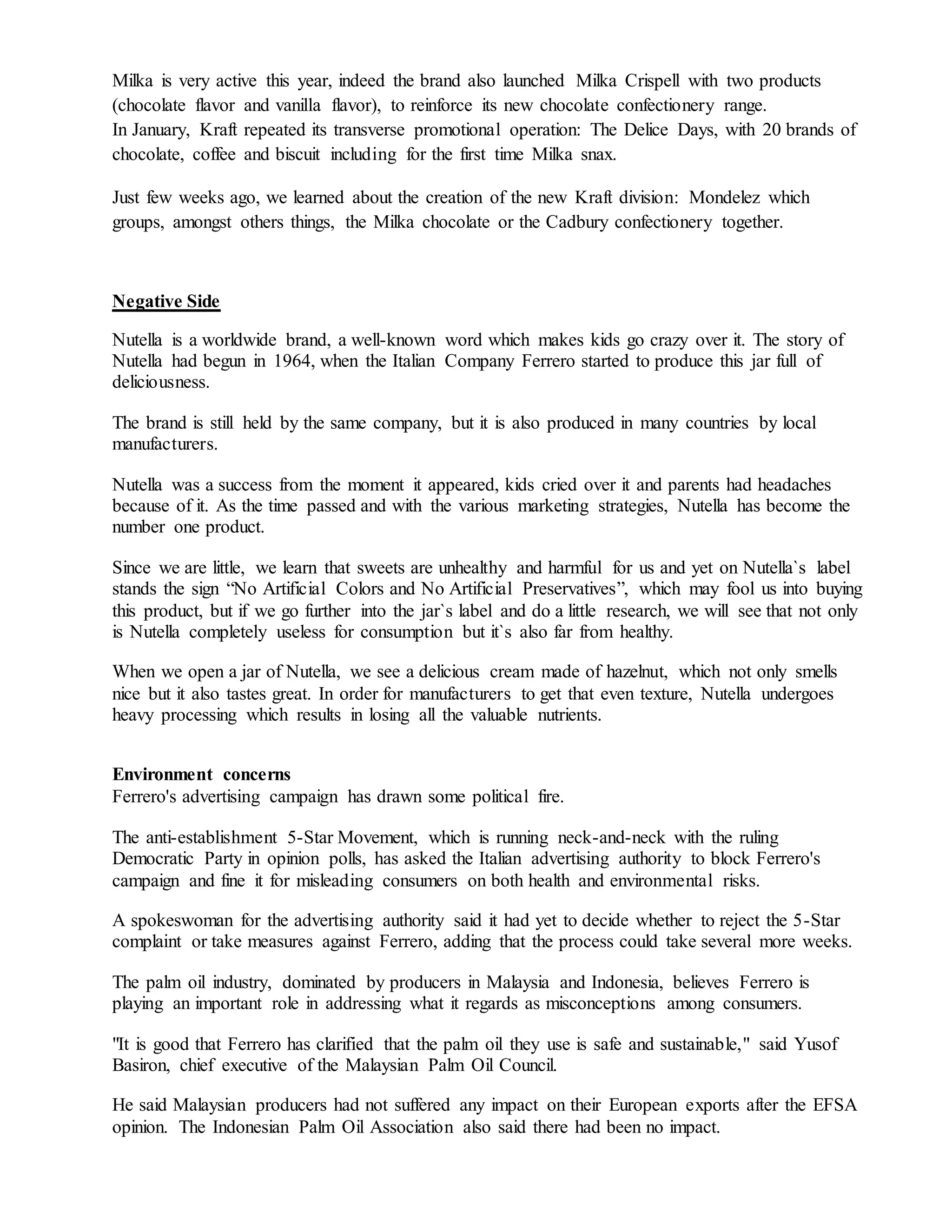 Marketing strategy and propaganda of Ferrero | DOCX