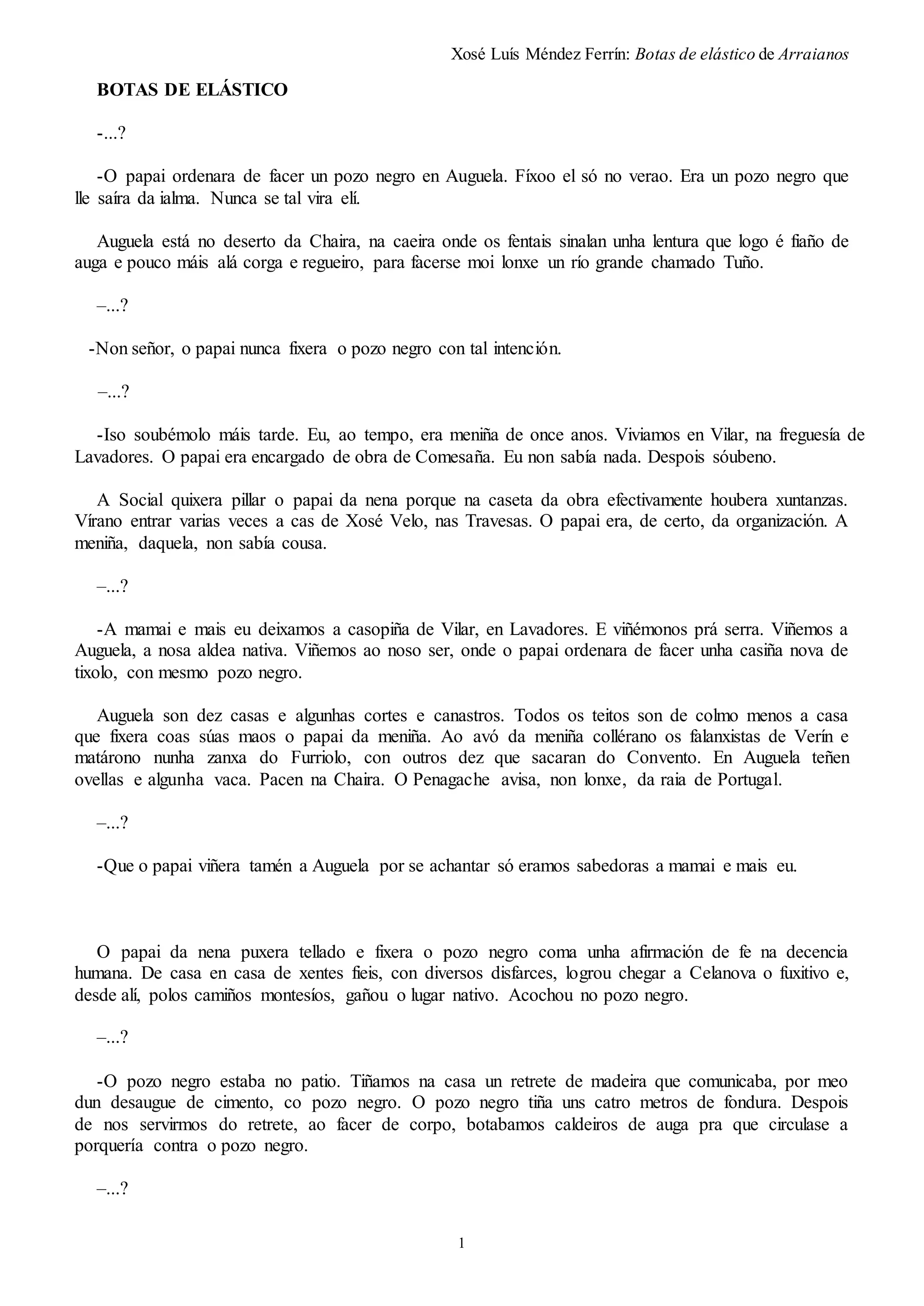 Xosé Luís Méndez Ferrín: Botas de elástico. Arraianos | DOCX