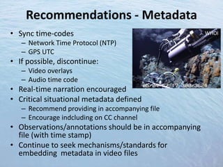 Underwater Video – Community Perspectives on Needs, Challenges and ...