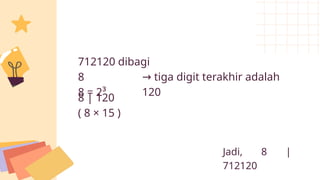Keterbagian Bilangan Modulo, Teori Bilangan | PPTX