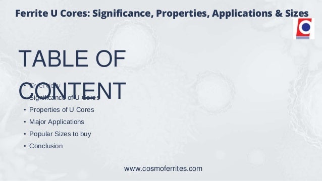 Ferrite U Cores: Significance, Properties, Applications & Sizes | PPTX