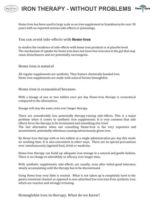 FerroCare Division White paper on Iron Therapy | PDF