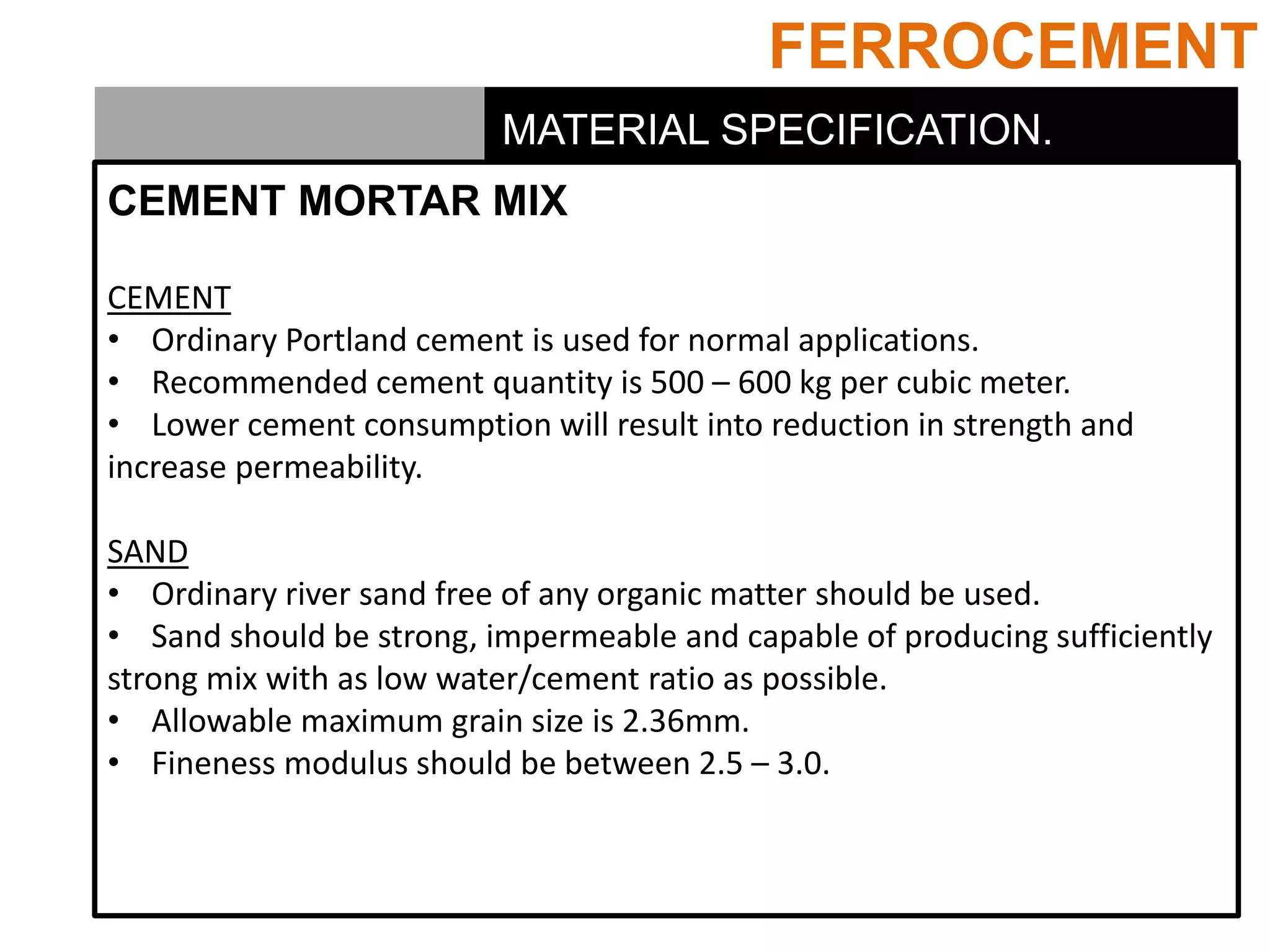 Ferrocement | PPTX