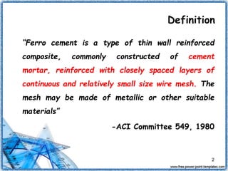 Ferro cement by Dr.Vinay Kumar B M | PDF