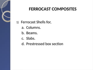 FERRocement introduction and design of STRUCTURAL ELEMENTS.pptx