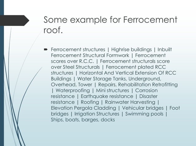 Ferrocement roof | PPTX