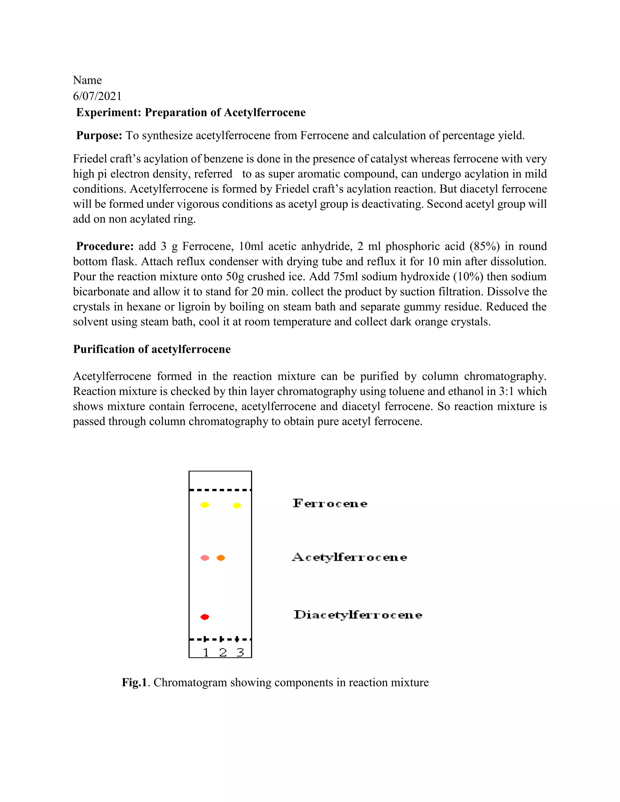 preparation of ferrocene from aetylferrocene | PDF