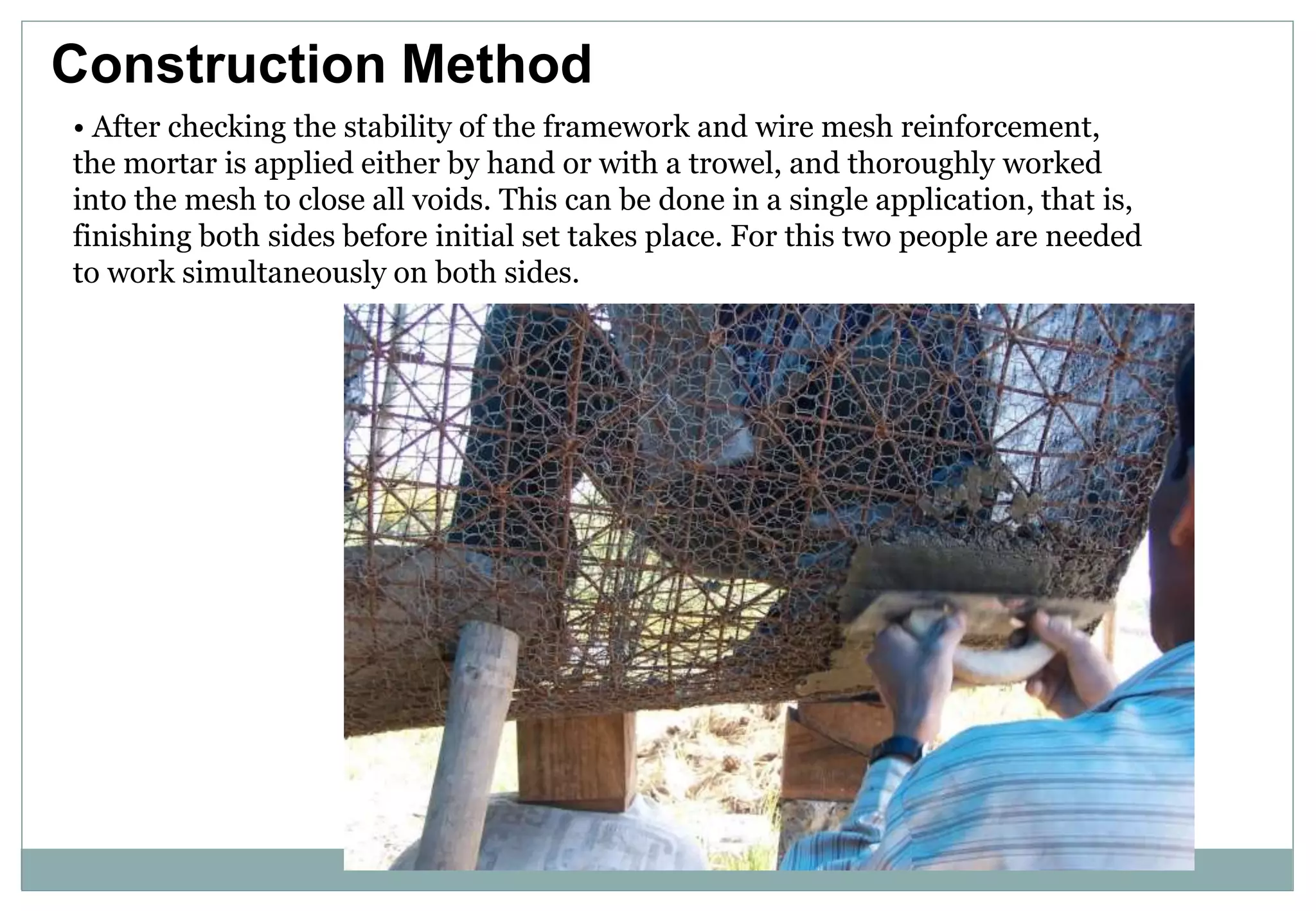 FERROCRETE - MATERIAL AND CONSTRUCTION METHODS | PPTX