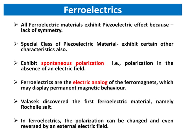 Ferroelectric and piezoelectric materials | PDF | Chemistry | Science