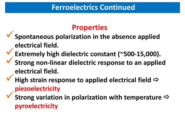 Ferroelectric and piezoelectric materials | PDF | Chemistry | Science