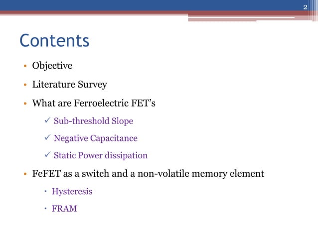 Ferroelectric FET's based Non-Volatile Logic-in-memory Circuits | PPTX