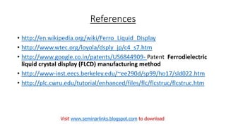 Ferroelectric Liquid Crystal Displays | FLCD | PDF