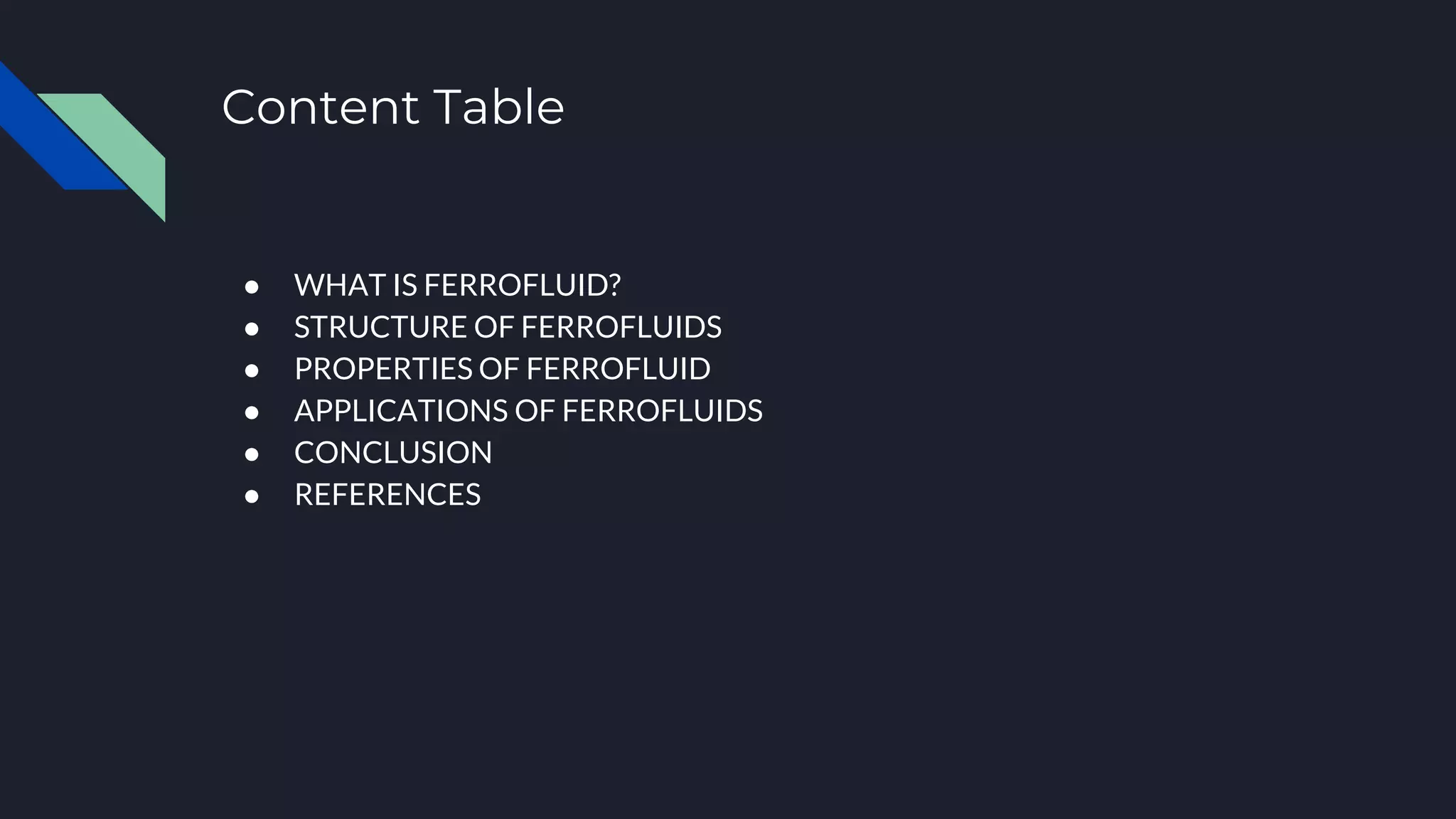 Ferrofluids and their applications | PPTX