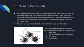 Ferrofluids and their applications | PPTX