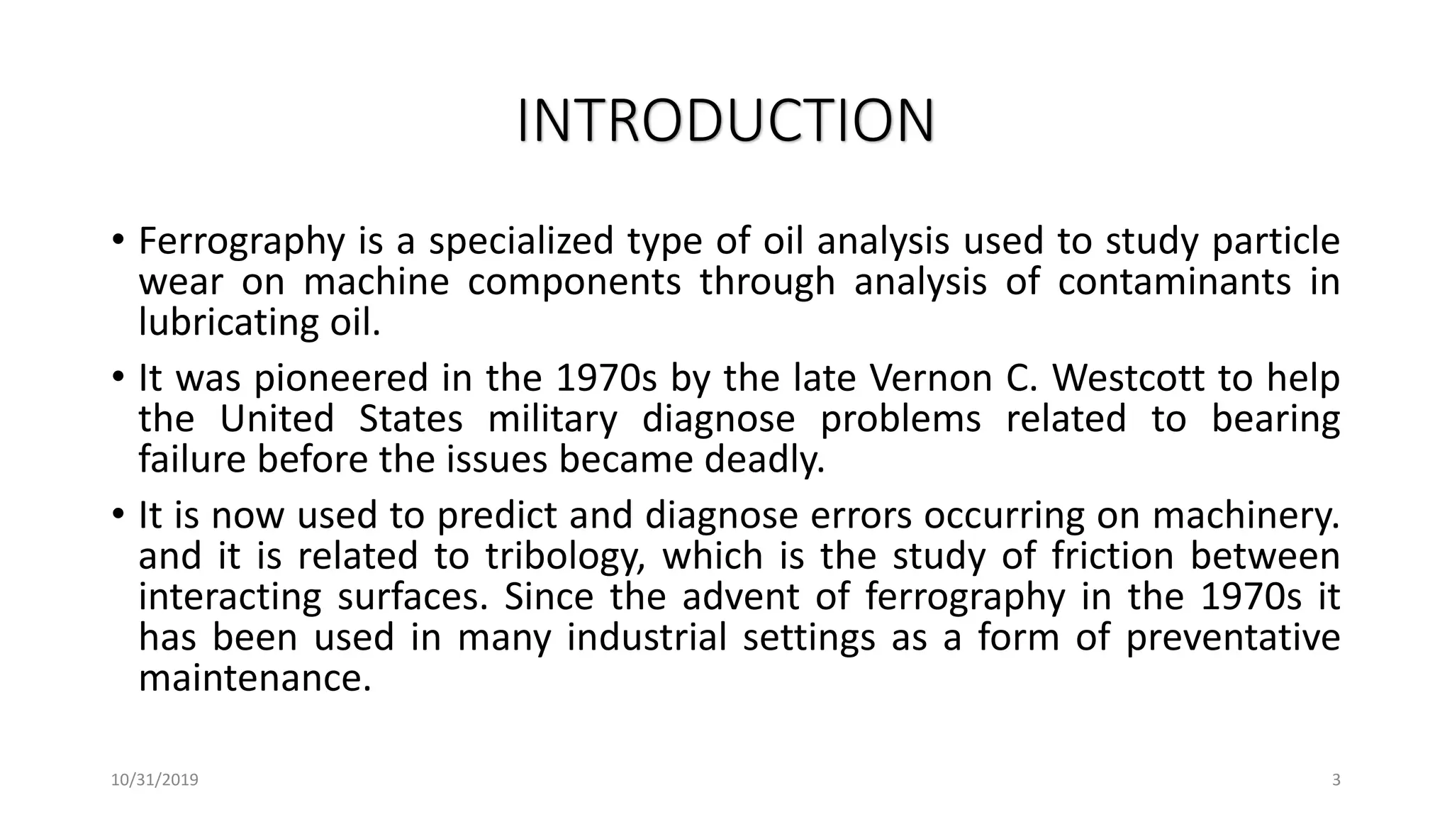 Ferrography & Magnetic Chip Detection | PPTX