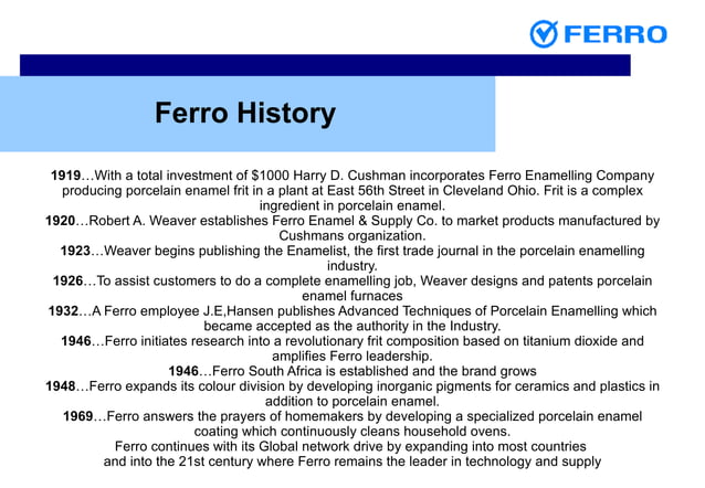 Ferro Powder Coatings Presentation | PPS | Chemistry | Science