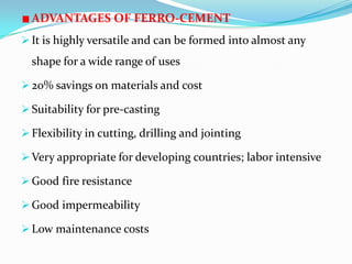 Ferrocement ppt | PPTX