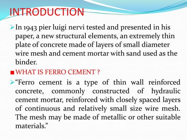 Ferrocement ppt | PPT