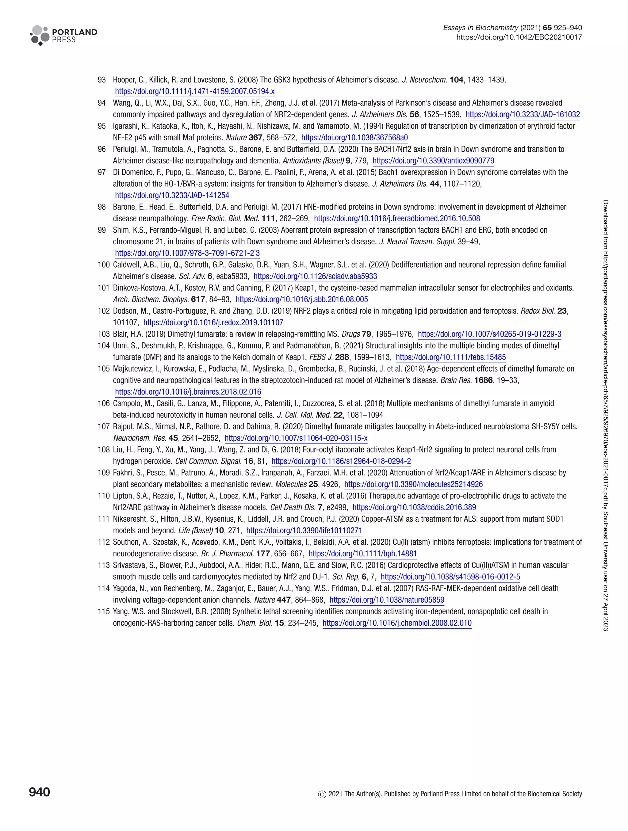 Ferroptosis and NRF2 an emerging battlefield in the neurodegeneration ...