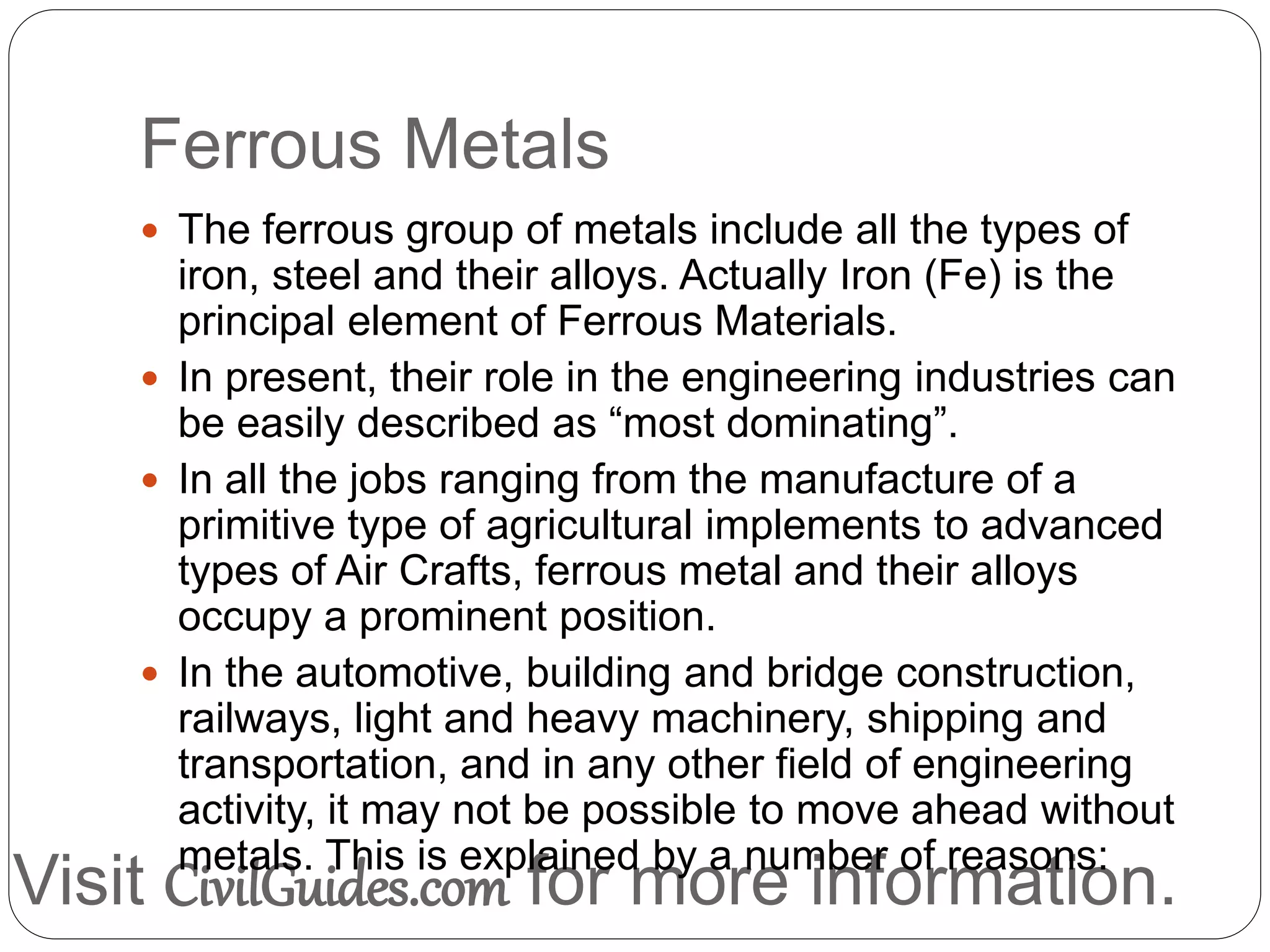 What is Ferrous metals. | PPT