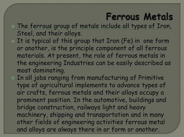 Ferrous metals | PPTX