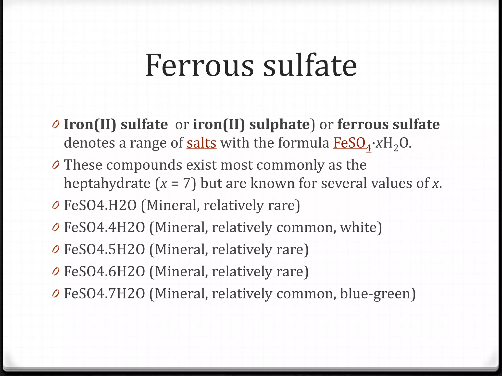 Ferrous sulphate | PDF