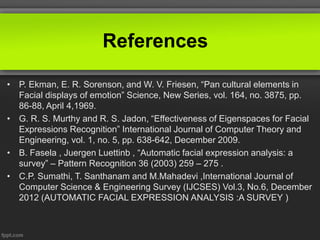 Facial expression recognition system : survey | PPTX | Artificial ...