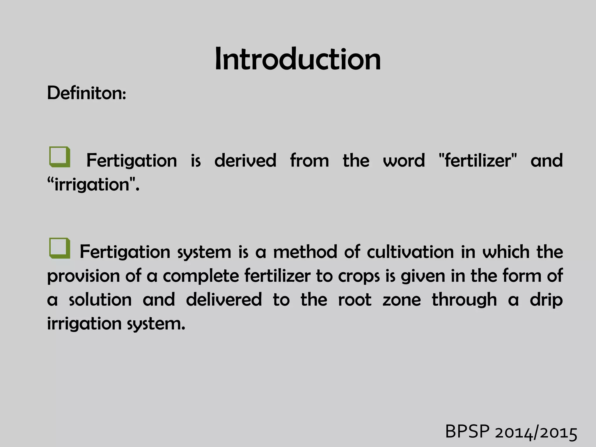 Fertigation system | PPT