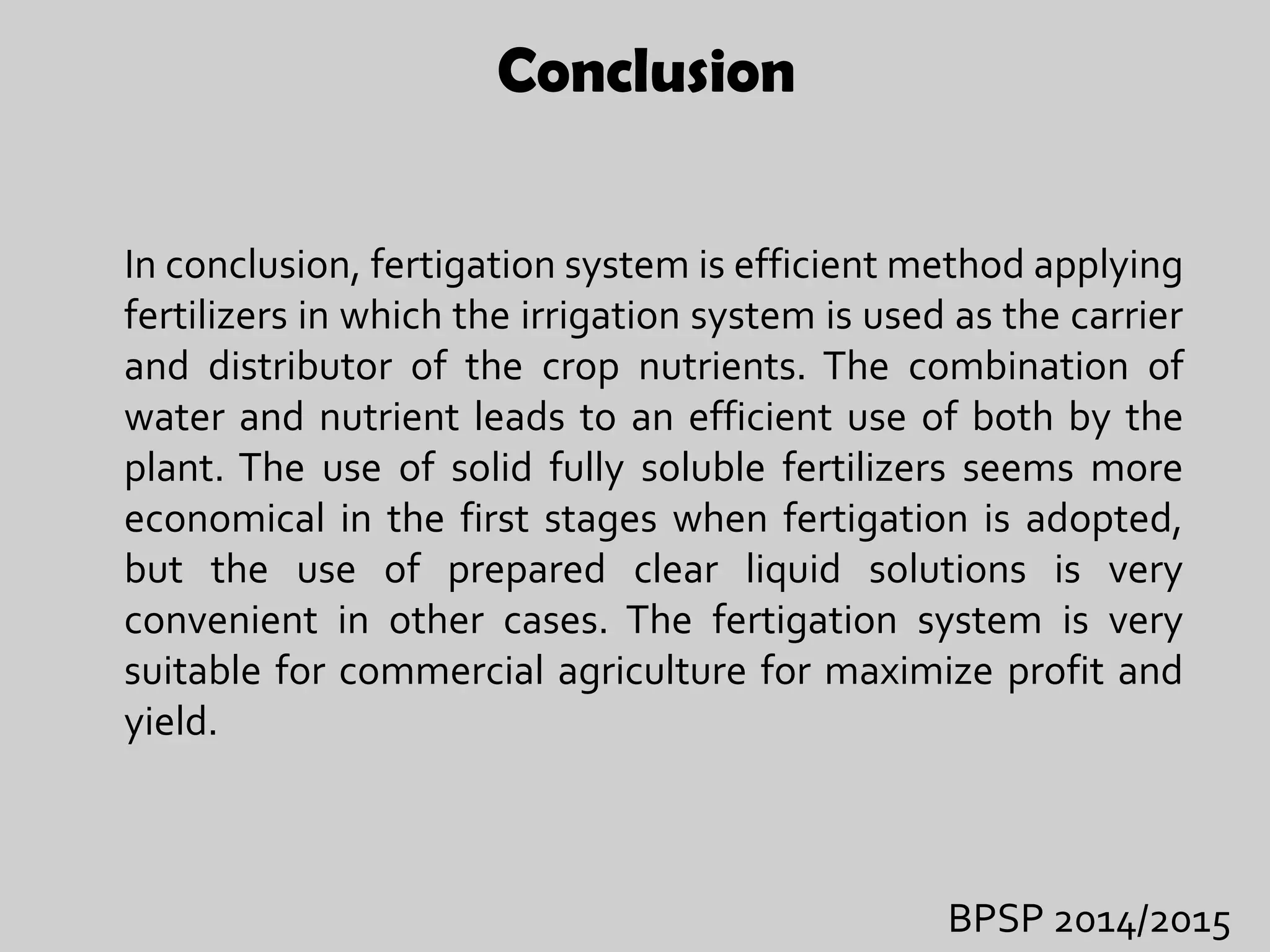 Fertigation system | PPT