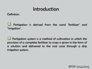 Fertigation system | PPT