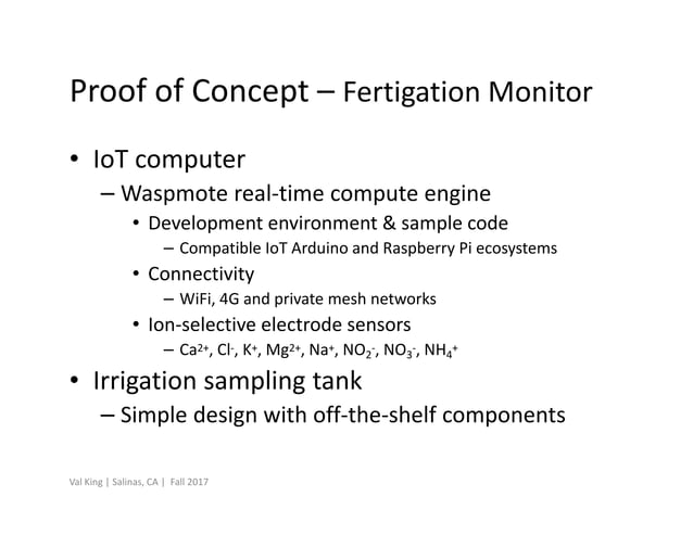 Fertigation Monitoring - IoT Proof of Concept | PPT