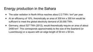Presentation on energy production in the Sahara | ODP