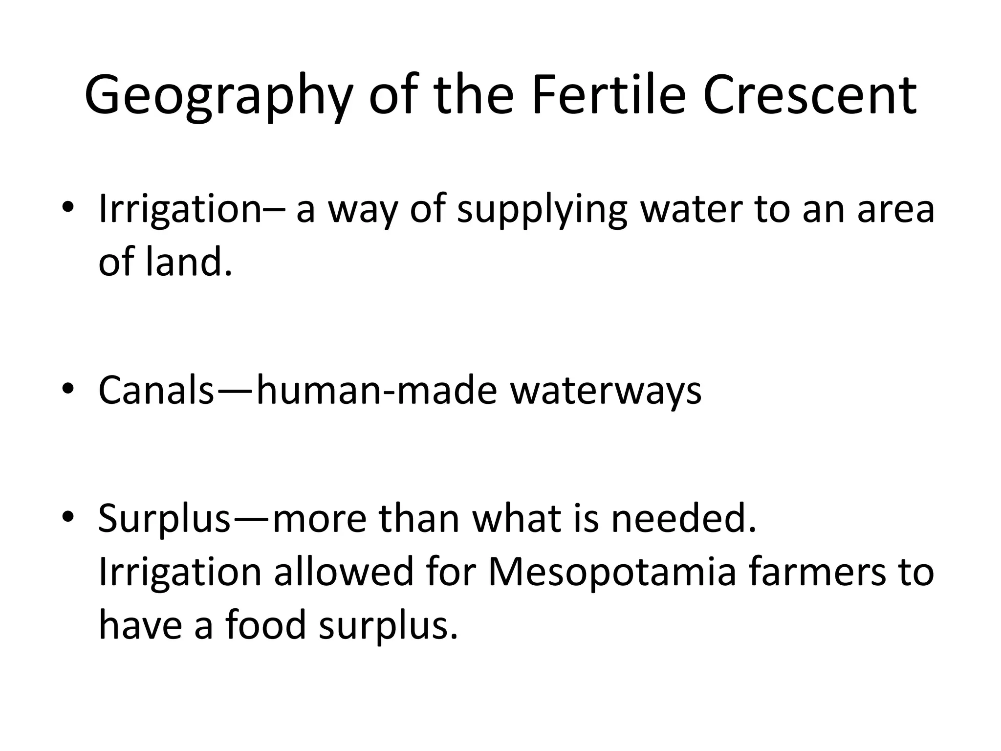 Fertile Crescent/ Mesopotamia Vocabulary | PPTX