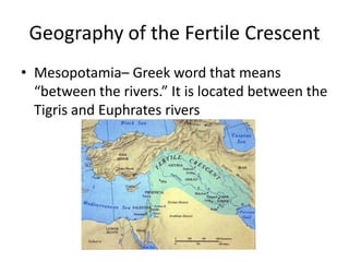 Fertile Crescent/ Mesopotamia Vocabulary | PPTX