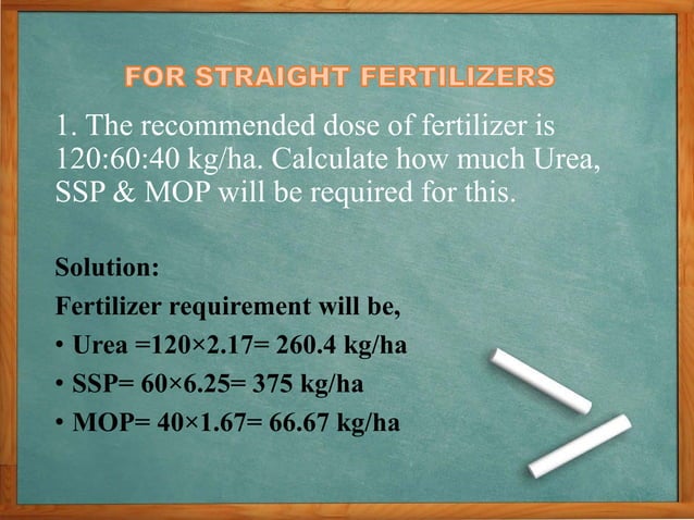 Fertiliser calculation