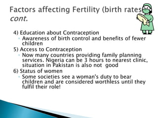 Fertility is a topic of Population Geography | PPT
