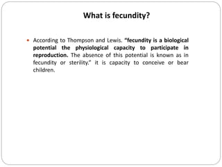 Fertility and its indicators | PPTX