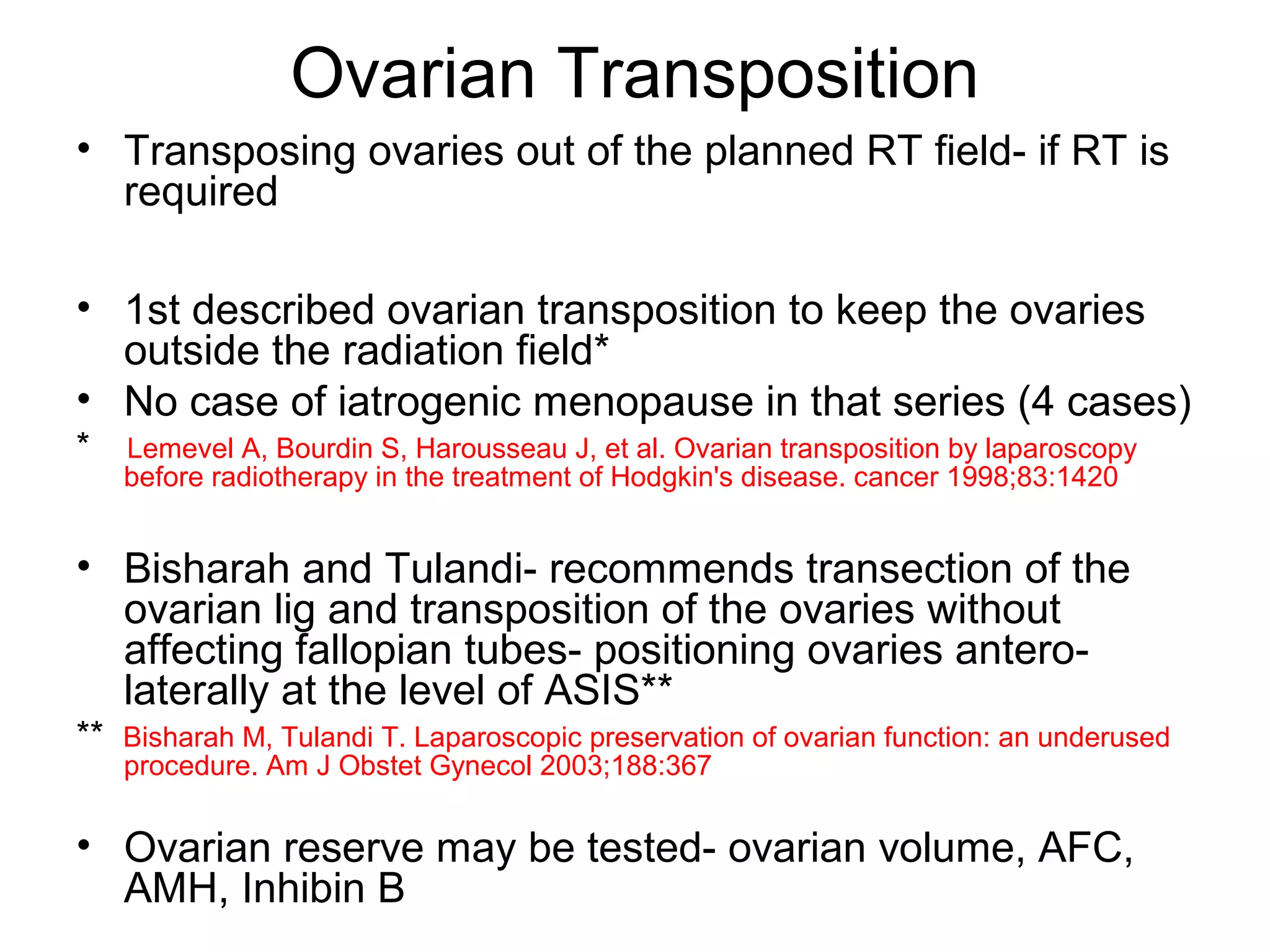 Fertility preservation in Cancer Cervix | PPT