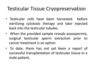 Fertility preservation in cancer patients | PPTX