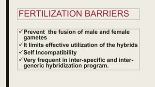 Fertilization barriers and chromosomal manipulation | PPTX