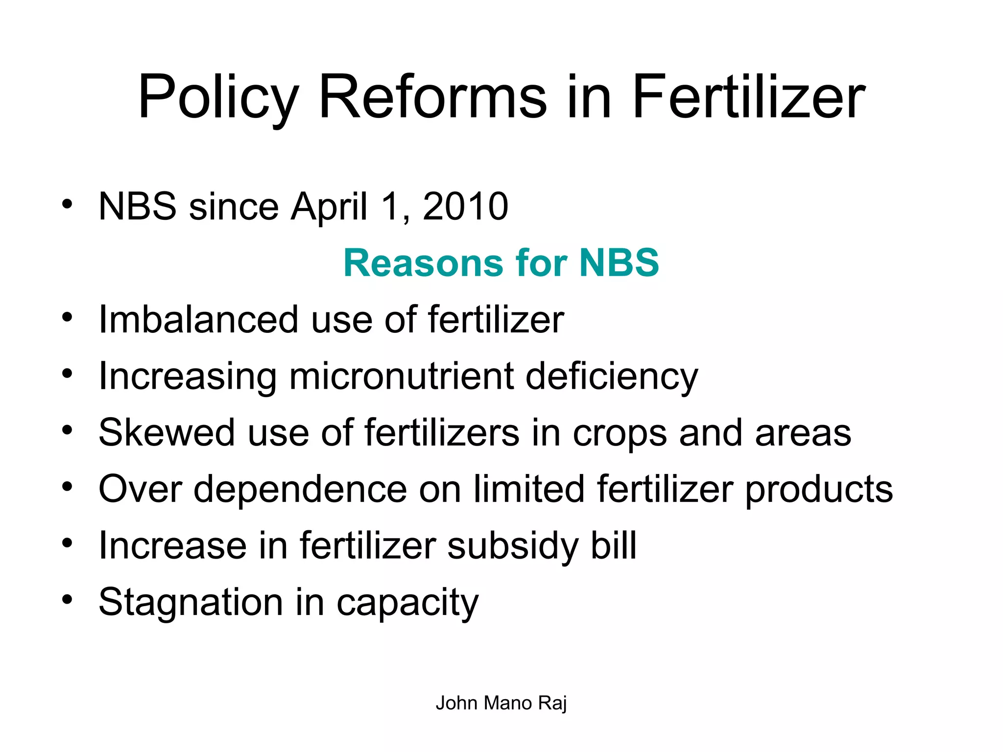 Fertilizer Marketing in NBS Regime | PPT