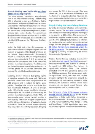 Reforms in fertilizer subsidy in India: The way forward | PPTX