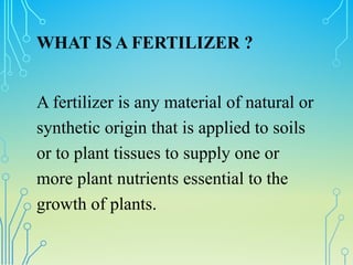 Fertilizer and its classification | PDF