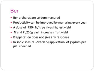 Fertilizer and nutrient management in temperate and subtropical | PPTX
