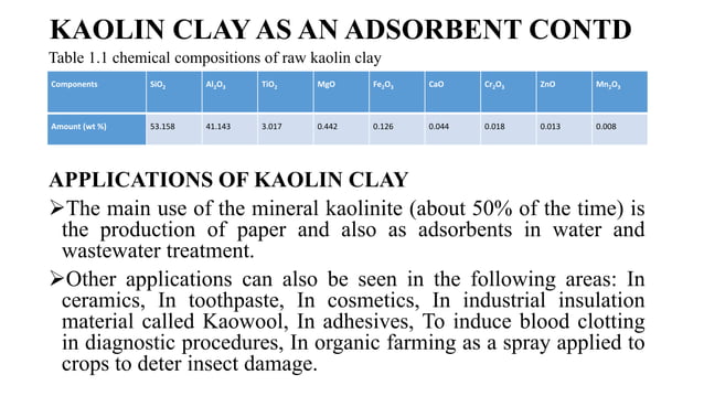 fertilizer beneficiation using kaolin clay deposits.pptx | Commodities ...